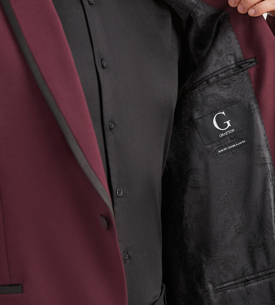 Modern Fit Burgundy Solid Tuxedo – Tip Top