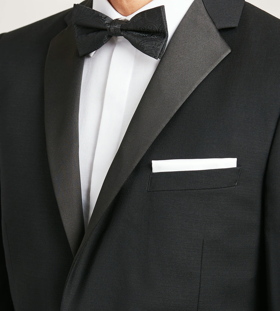 Slim Fit Black Notch Lapel Solid Tuxedo – Tip Top