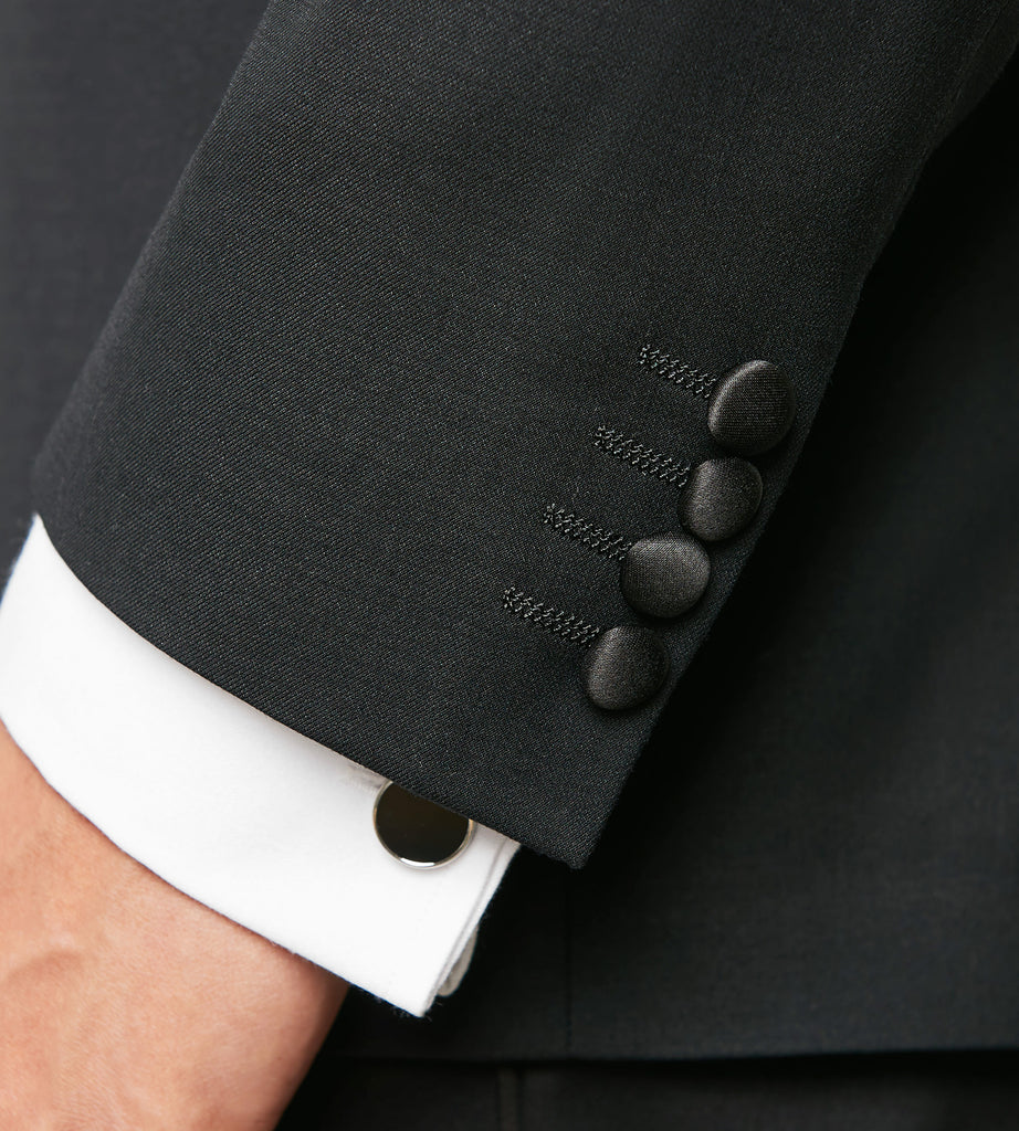 Modern Fit Black Notch Lapel Solid Tuxedo – Tip Top
