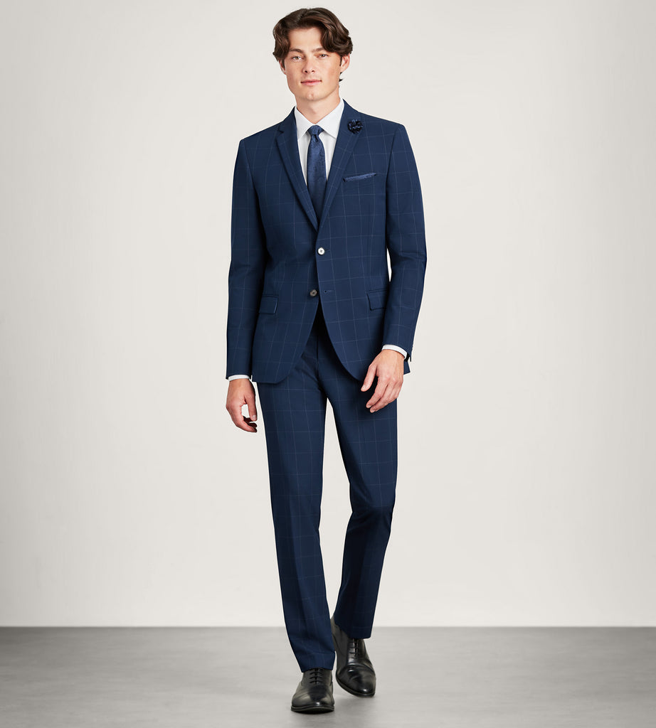 Slim Fit Navy Windowpane Suit Jacket – Tip Top