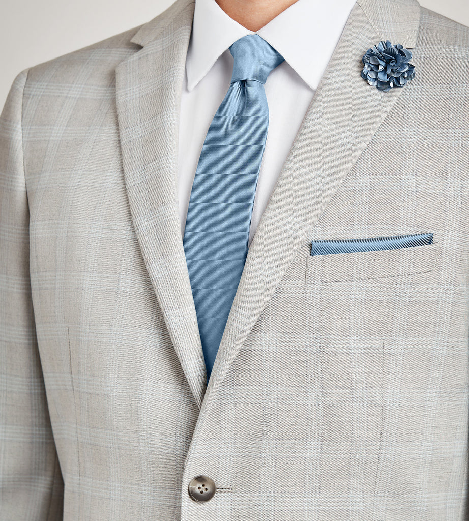 Slim Fit Light Grey Plaid Suit – Tip Top