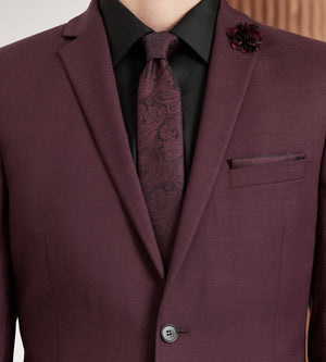 Slim Fit Burgundy Solid Suit | G Grafton | Tip Top Tailors | Shop ...