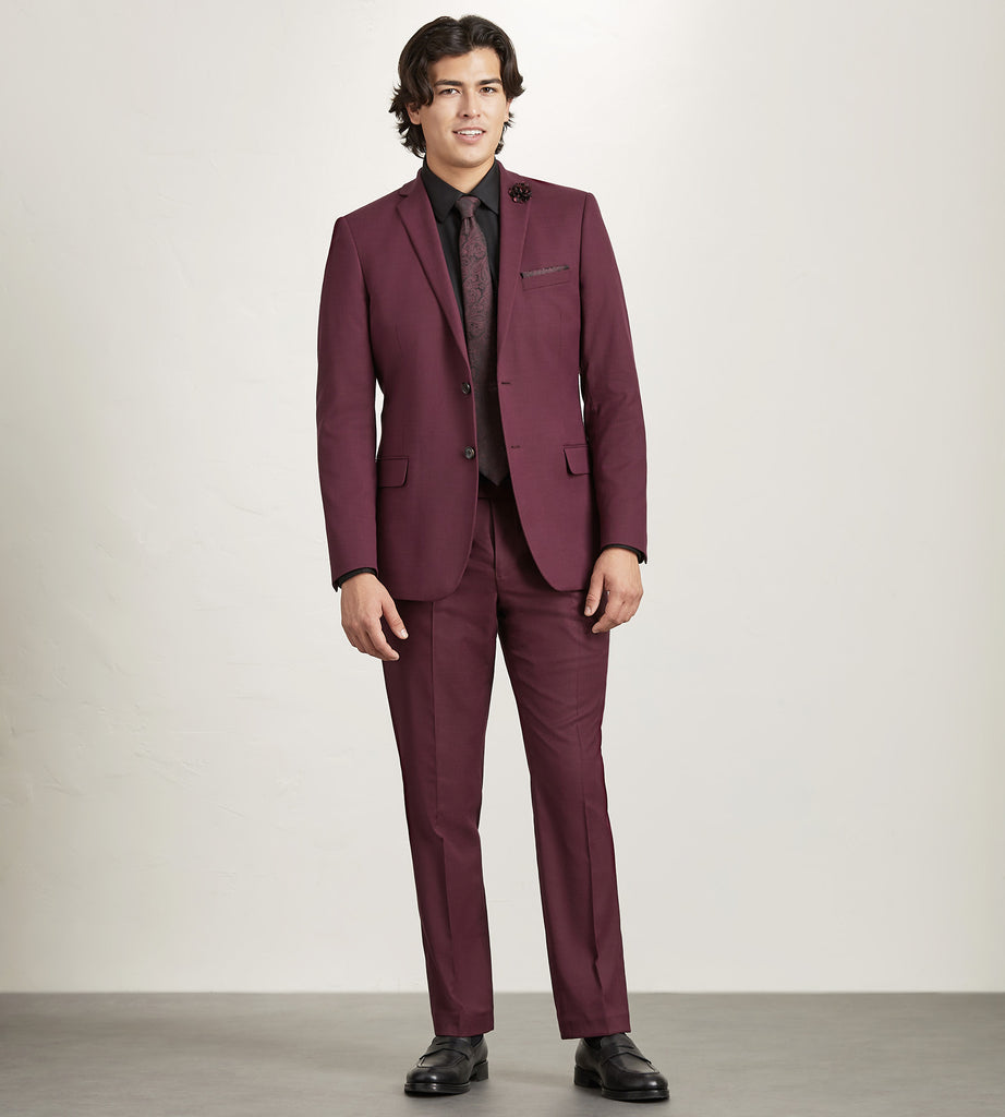 Slim Fit Burgundy Solid Suit | G Grafton | Tip Top Tailors | Shop ...