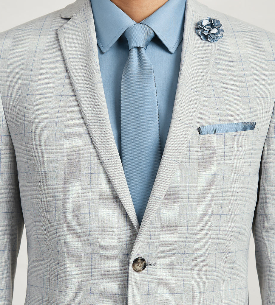 Modern Fit Light Grey Plaid Suit Jacket | G Grafton | Tip Top Tailors ...