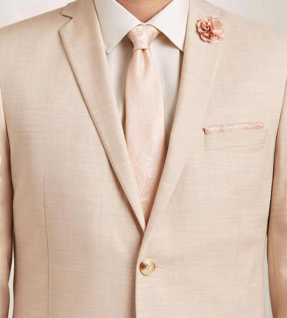 Slim Fit Pale Peach Solid Suit Jacket | G Grafton | Tip Top Tailors ...