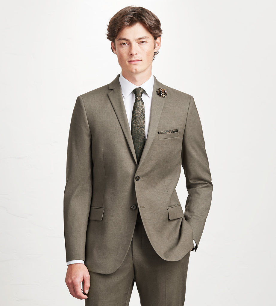 Slim Fit Light Brown Solid Suit – Tip Top