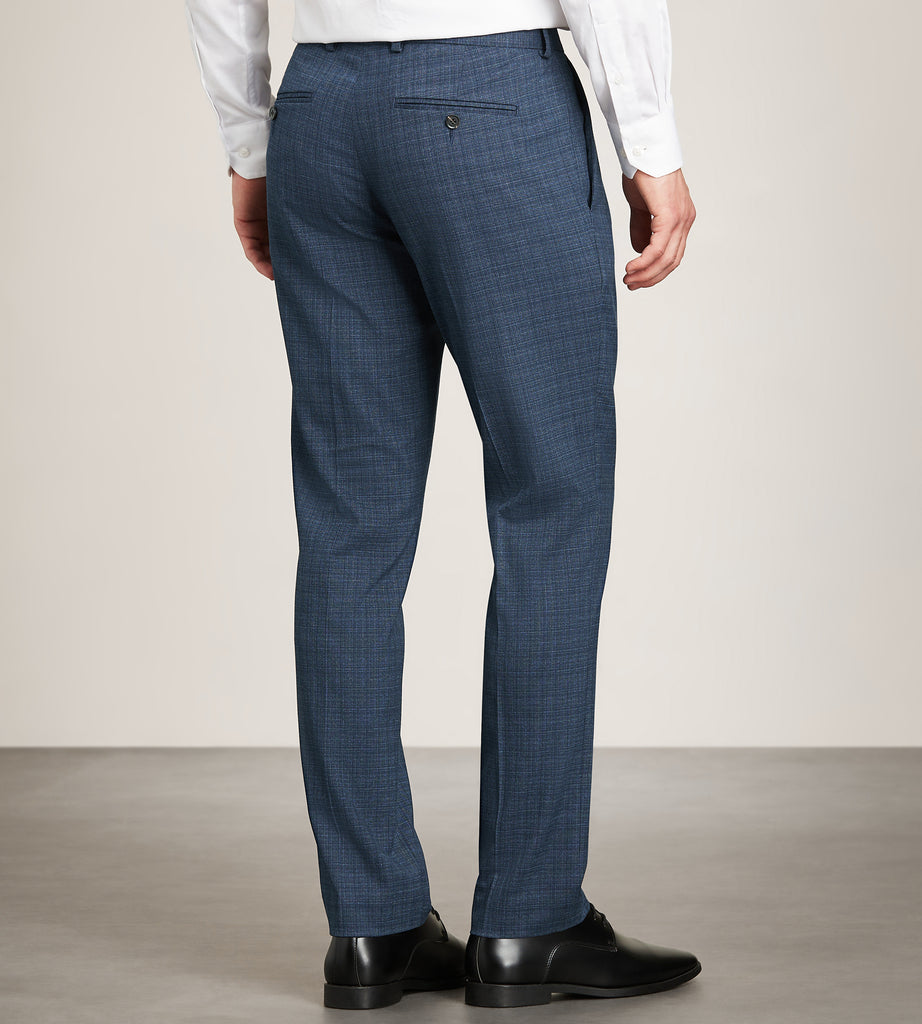 Slim Fit Blue Check Suit Pants – Tip Top