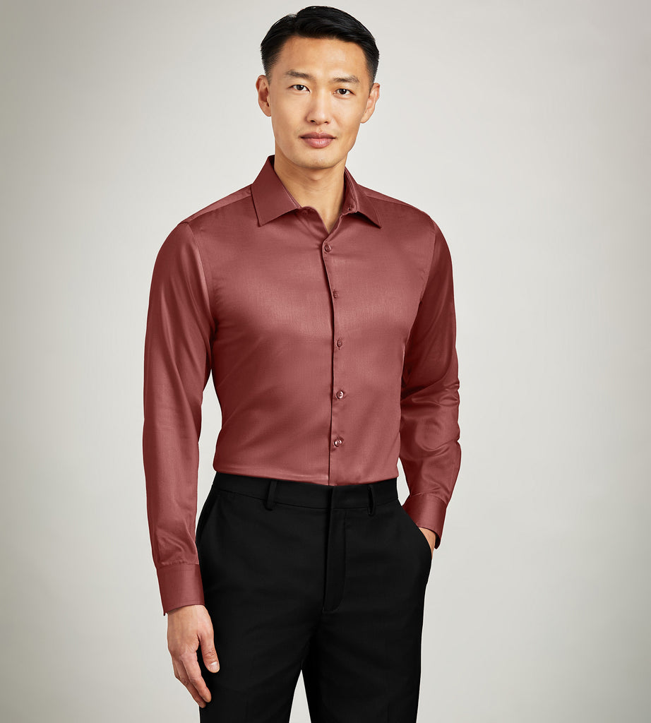 Modern Fit Non- Iron Sateen Dress Shirt – Tip Top